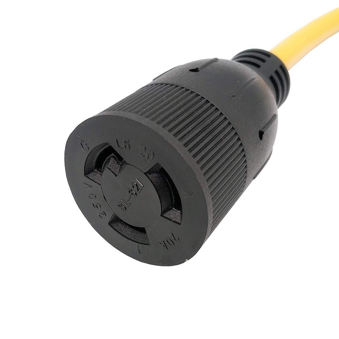 Parkworld 60578 Adapter Cord NEMA 6-20P 20AMP Plug to Twist Lock 20 AMP L6-20R Receptacle, 3FT