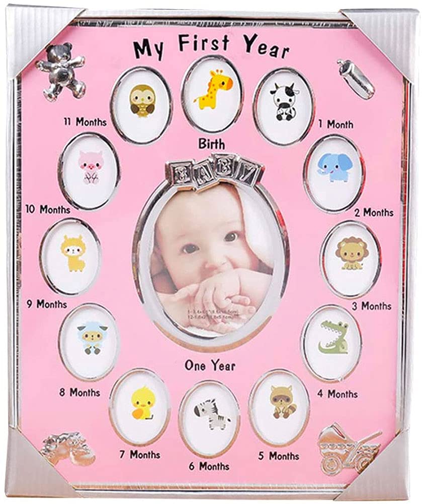 888 Corp My First Year Photo Frame Pink