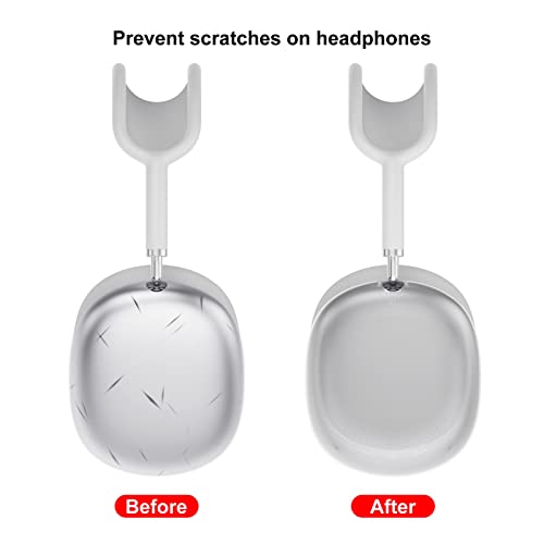 Fottos Case Cover Protective for AirPods Max Headphones, Compatible with Apple AirPods Max, Protective Silicone Sleeve Case for Air Pods Max Headphone(Transparent)