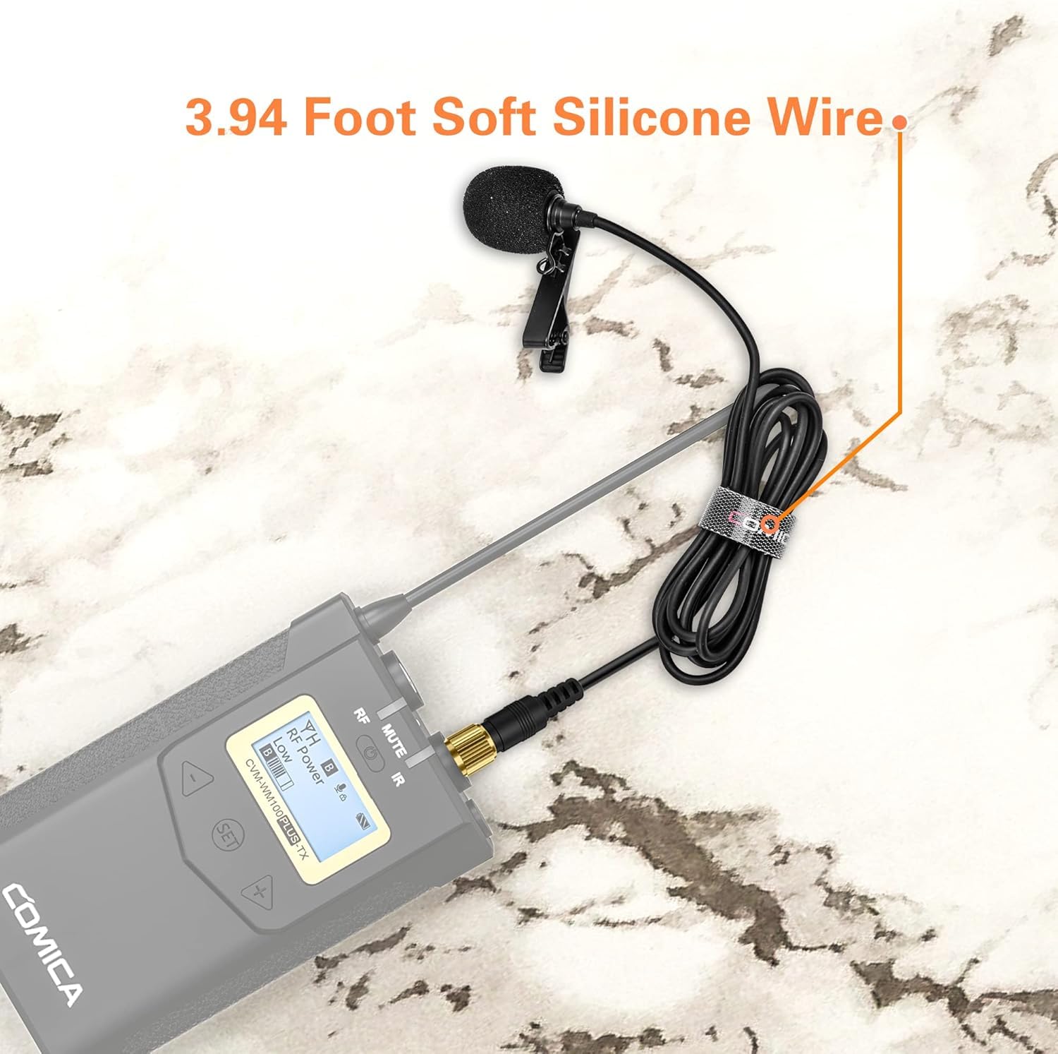 COMICA Lavalier Microphone, CVM-M-O1 Omnidirectional Lapel Microphone for Sennheiser, and Other Wireless Lavalier Transmitter, Clip-on Lav Mic for DSLR Camera Video Recording Interview(3.94ft)