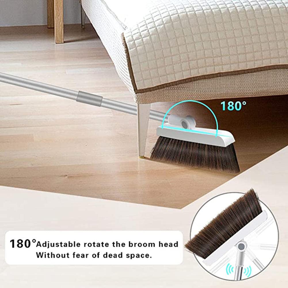 ACGrade Brooms and Dustpans Sets Magnetic Broom and Dustpan Set Cleans with Adjustable Handl Use Upright Stand Up Broom Dustpan Combo Collapsible Broom Outdoor Broom and Dustpan