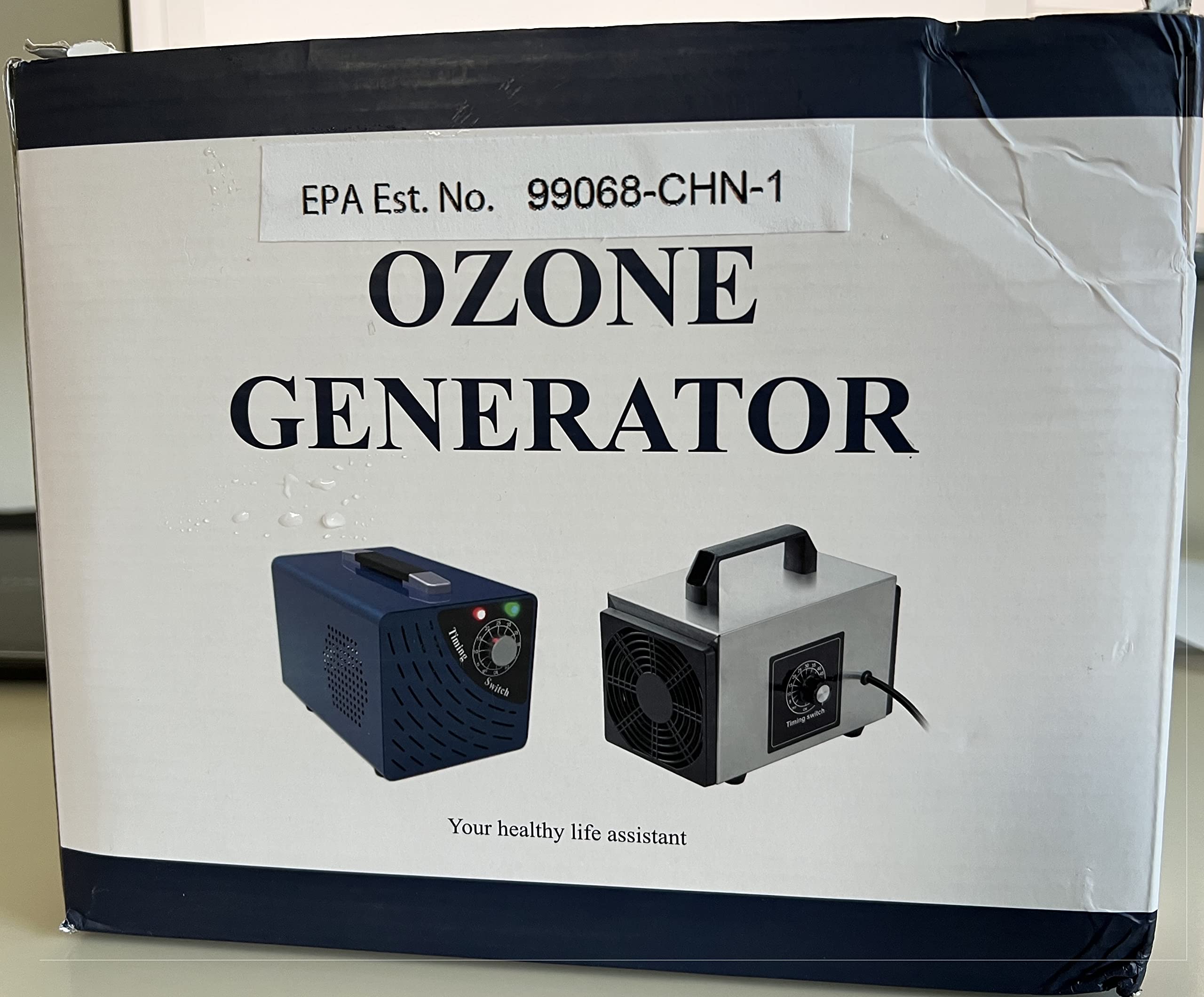 Commercial 10,000mg Ozone Generator, Elementa Mini Ozoner Air Purifier Ionizer O3 Machine for Deodorization Sterilizer, RV/Basement/Bathroom/Car/Pet's Room/Refrigerator Odor Remove Ozonator (Blue)