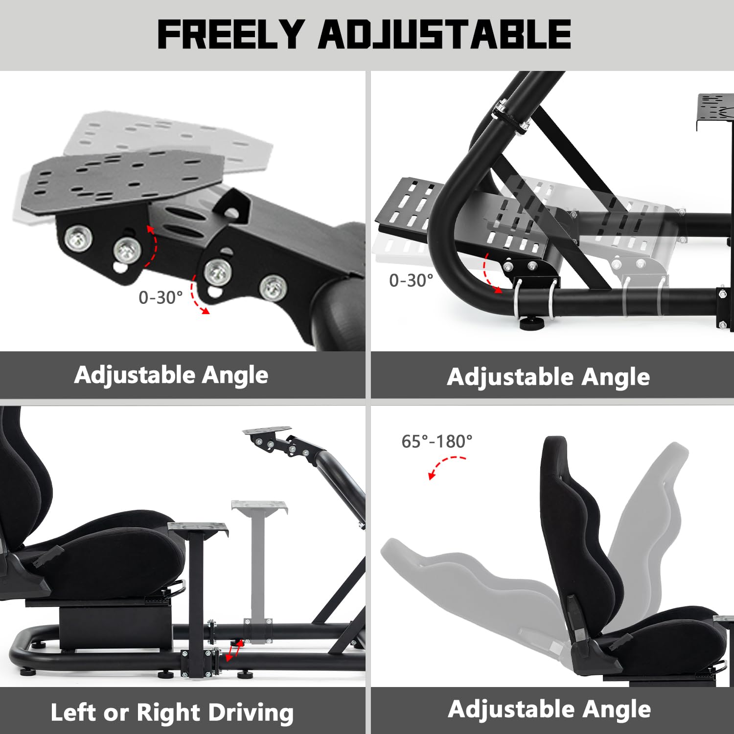 Dardoo G29 Advanced Racing Simulator Cockpit with Ergonomic Seat Fit for Logitech/Thrustmaster/Fanatec/PS5 G920 G923 T300RS T500RS TX,Adjustable Steering Wheel Stand,No Wheel,Pedal and Handbrake