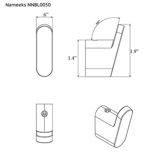Nameeks NNBL0050 Boutique Hotel Polished Bathroom Hook, Chrome