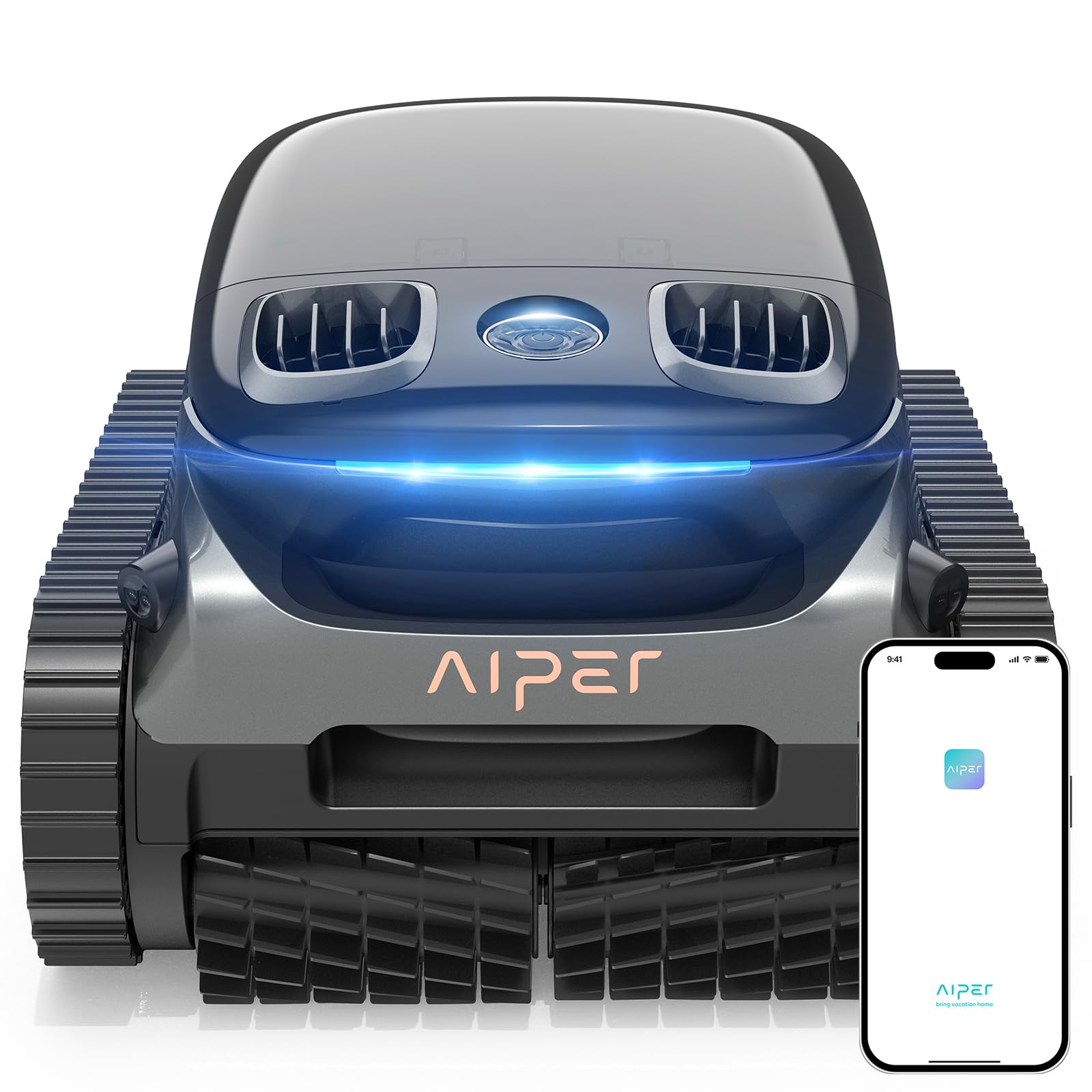 AIPER Scuba S1 Pro Cordless Robotic Pool Cleaner, Automatic Pool Vacuum with Horizontal Waterline Cleaning, Smart Navigation, 180-Min Battery Life, Ideal for In-Ground Pools up to 2,150 Sq.ft, Blue