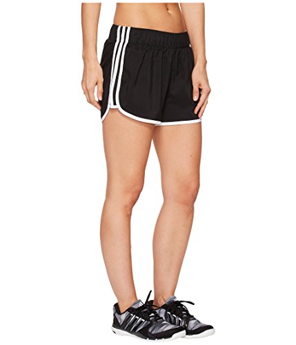 adidas Women's Running M10 Shorts 4" Inseam, Black/White, Large