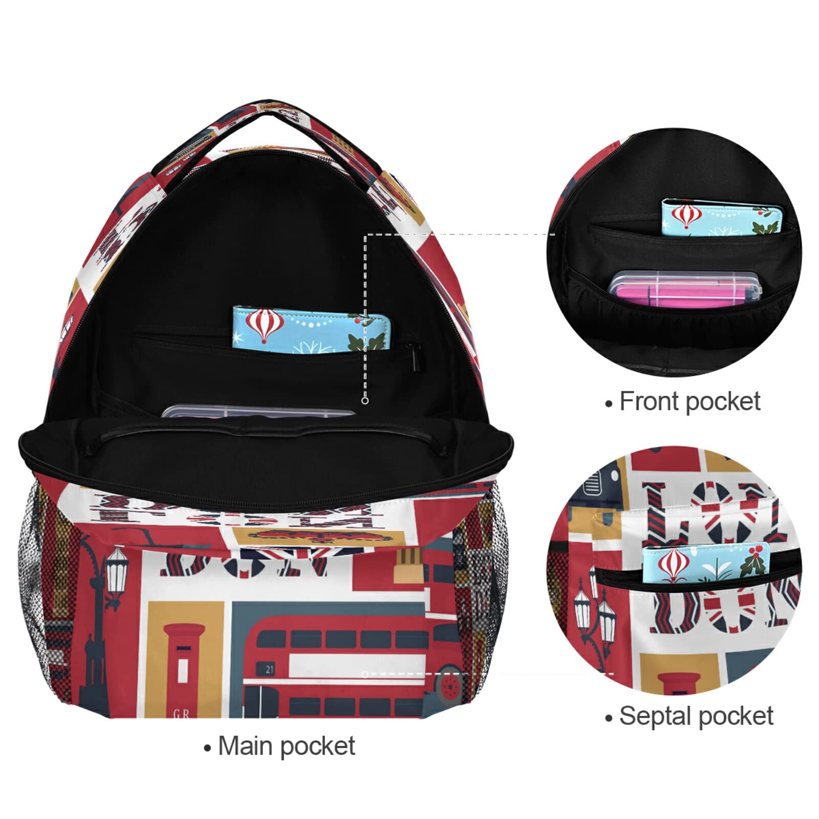 ALAZA British Flag Union Jack Big Ben Travel Laptop Backpack Business Daypack Fit 15.6 Inch Laptops for Women Men