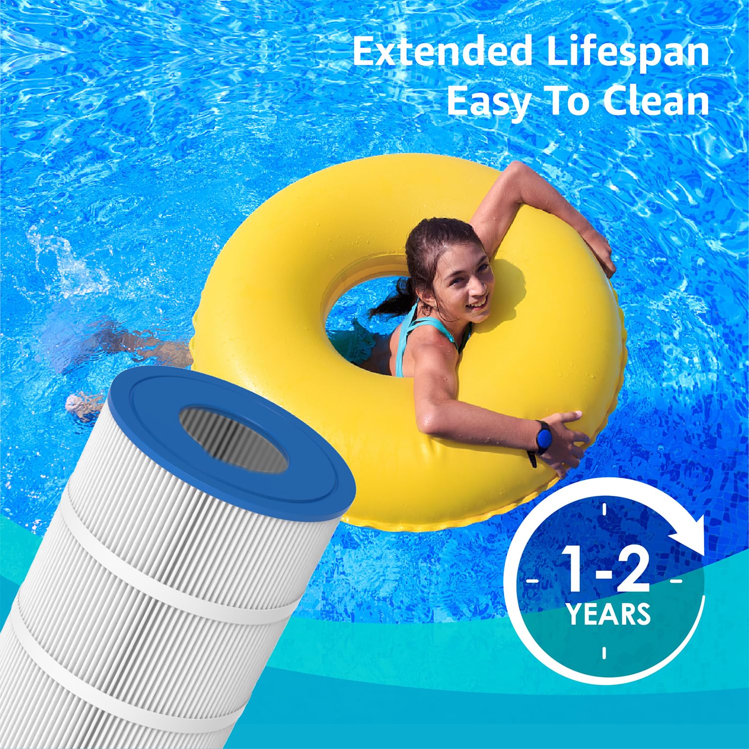 AQUA CREST Pool Spa Filter Replacement for Pentair CC150, R173216, Unicel C-9415, 59054300, Pleatco PAP150, Filbur FC-0687, 160317, Predator 150 Water Filter, 150 sq. ft