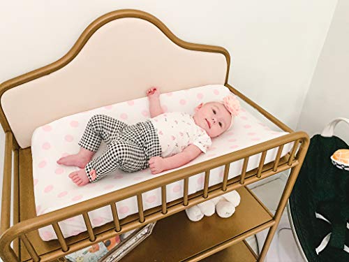 Premium Baby 4 Pack Girl Pure Jersey Machine Washable Pink and White Changing Table Cover β Diaper Changing Pad Cover Sheets