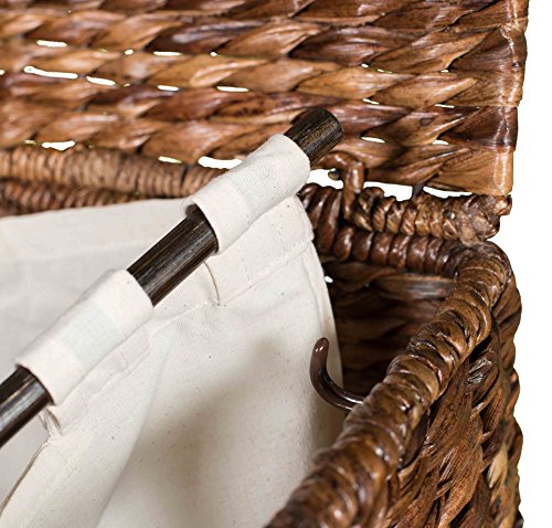 BIRDROCK HOME Seagrass Square Laundry Hamper with Removable Bag - Handwoven with Durable Abaca Fibers - Long Lasting Laundry Bin Storage for Dirty Clothes - Organizer Basket Use for Bedroom & Bathroom
