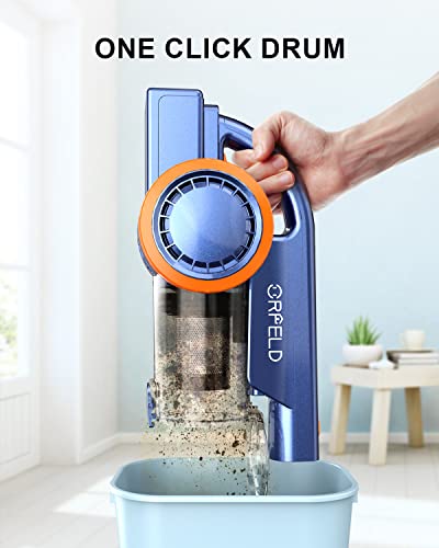 ORFELD Cordless Vacuum Cleaner, 30KPa Powerful Suction Stick Vacuum, 50Mins Runtime Wireless Handheld Vacuum with 6 in 1 Ultra-Quiet Lightweight Vacuum for Deep Clean Hair, Hard Floor, Carpet, Car