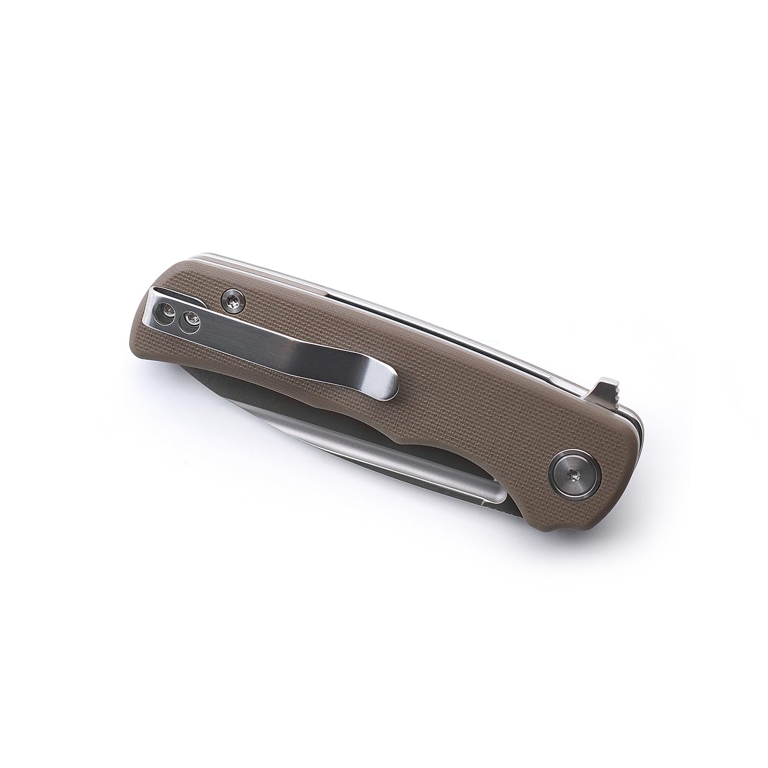 Miguron Knives M Talism Flipper Folding Knife 3.01" Satin D2 Blade Tan G10 Handle Pocket Knife MGR-810TN