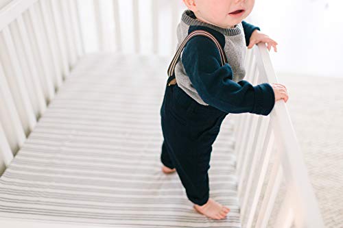 Premium Fitted Knit Crib Sheet/Toddler Sheet "Midtown" by Copper Pearl