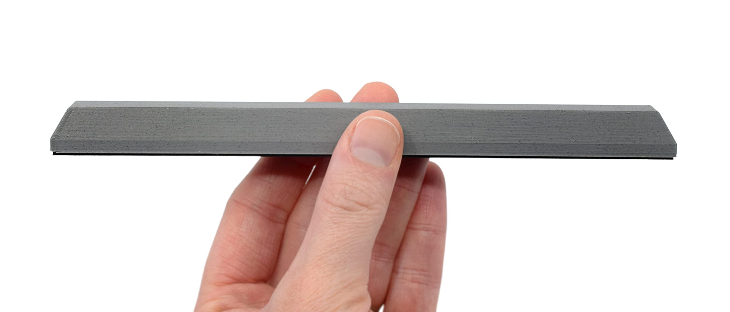 Teak Tuning Fingerboard Straight Poly Ramp - 7" Straight Parking Curb in Concrete Grey Colorway