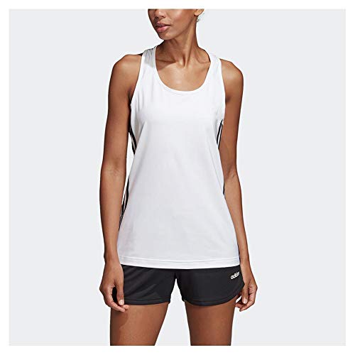 adidas Women's Design 2 Move 3-Stripes Training Tank Top, White, Medium
