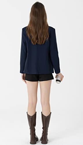 Beninos Womens Casual Long Sleeve Blazer Jackets with No Button (807 Navy, XS)
