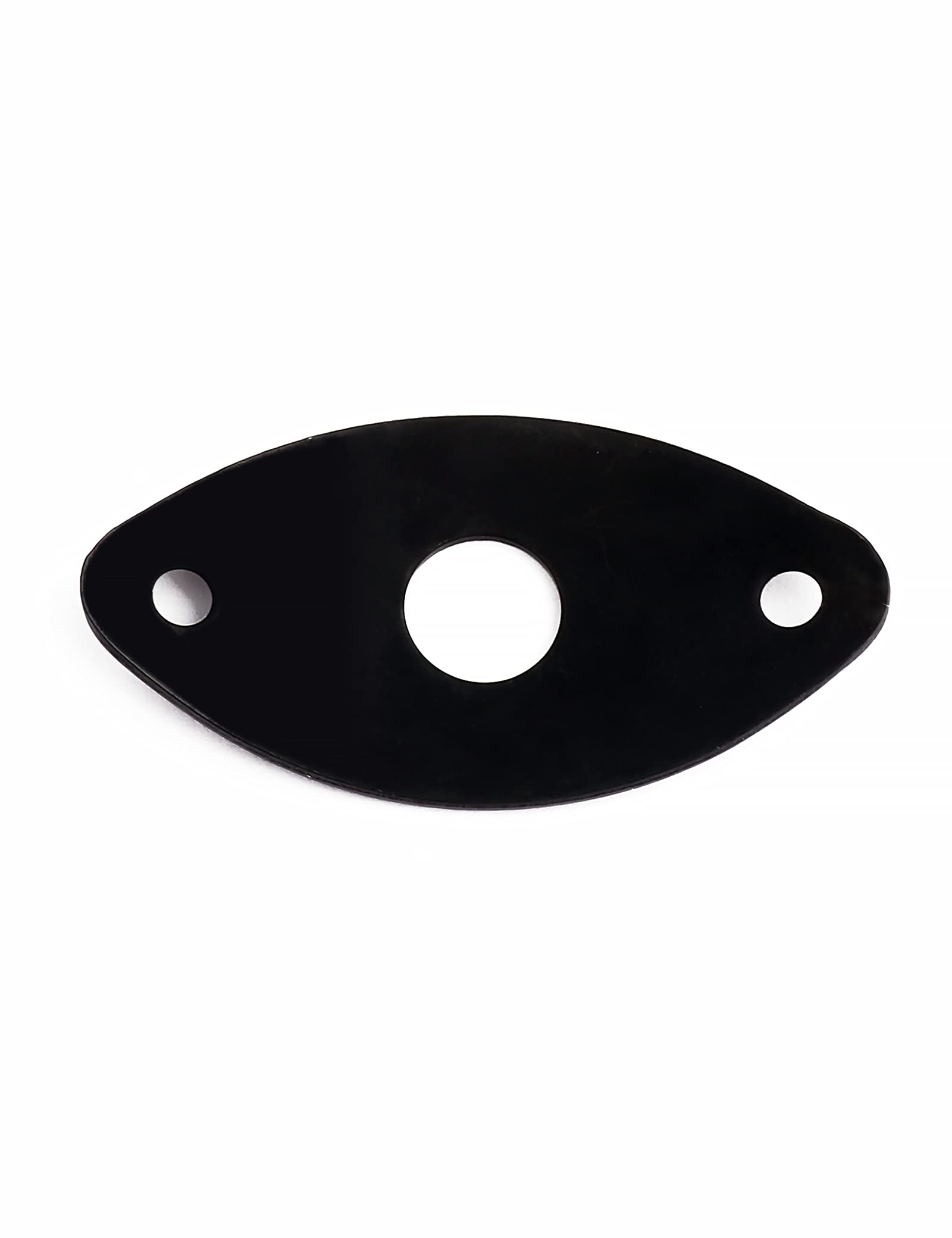 Bogart Guitar Jack Socket Plate Curved Oval Football Style Output Jack Plate Compatible with Les Paul Ibanez Jackson Guitar or Bass with Mounting Screws Black. (HJ 003-BK)