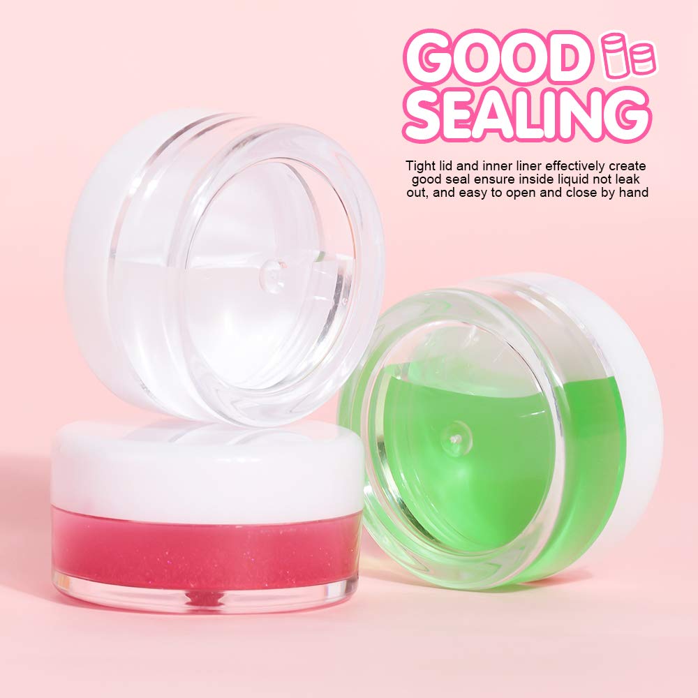 50 Pack Cosmetic Containers, HNYYZL 5 Gram Clear Round Pot Jar Plastic Sample Container with Lid, for Eye Shadow Bead Earring Liquid Lotion Cream Make-up Storage