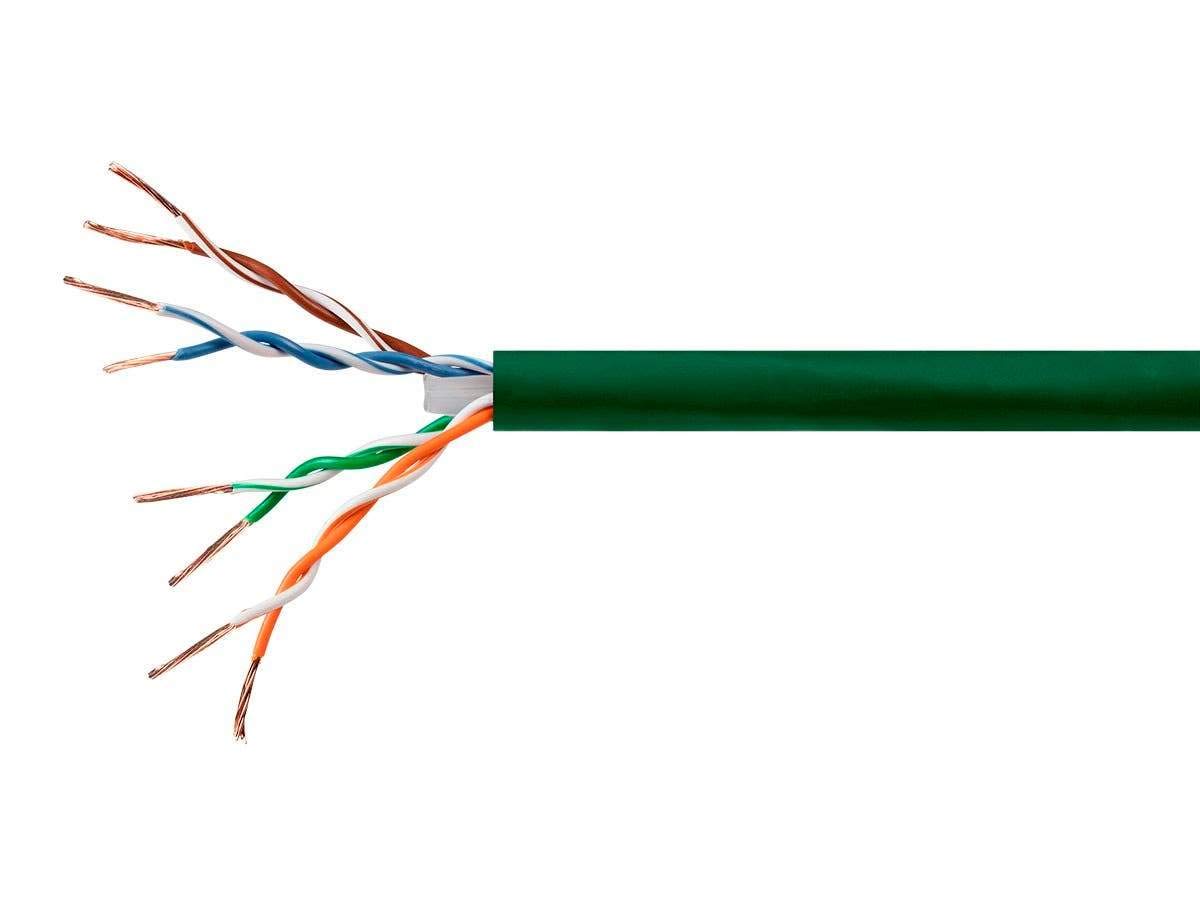 Monoprice Cat6 Ethernet Bulk Cable - 250 Feet - Green Network Internet Cord - Solid, 500Mhz, UTP, CMR, Riser Rated, Pure Bare Copper Wire, 23AWG