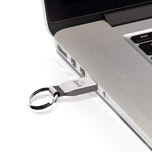 MOSDART Waterproof 16GB USB2.0 Flash Drive, FAT32 Metal Memory Stick with Keychain, for System Back, Data Storage, Silver(Pack of 10)