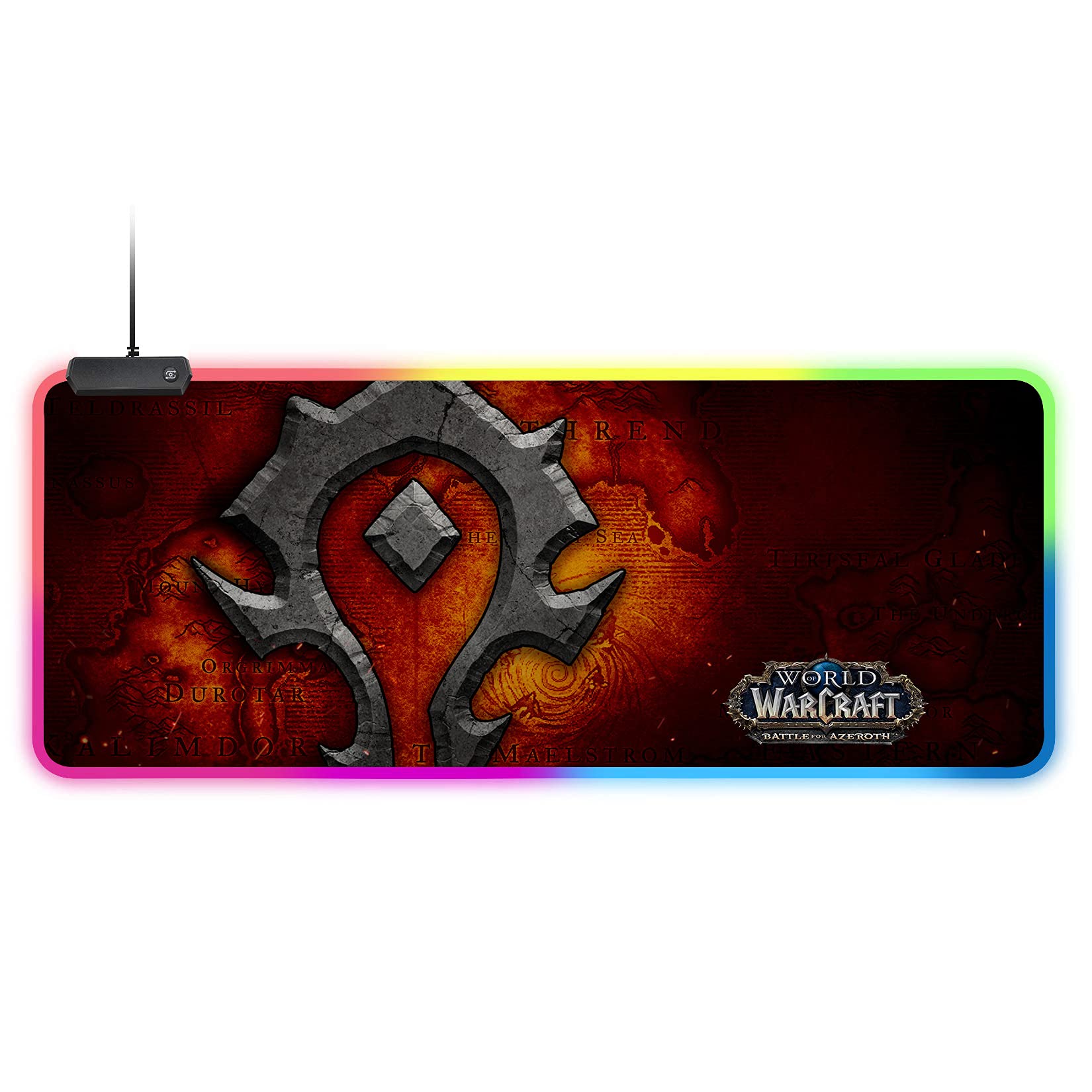 Horde RGB Soft Gaming Mouse Pad Large Oversized Glowing Led Extended Mousepad Non-Slip Rubber Base Computer Keyboard Pad Mat 31.5X 11.8in