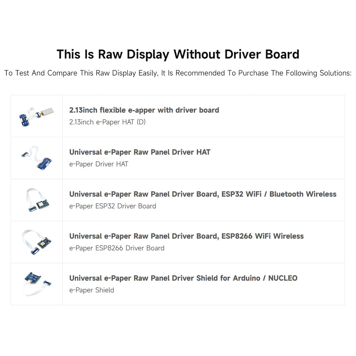 Waveshare 2.13inch Flexible E-Ink Raw Display Compatible with Raspberry Pi 4B/3B+/3B/2B/B+/A+/Zero/Zero W/WH/Zero 2W Series Boards 212x104 Resolution Dual-Color Supports Partial Refresh