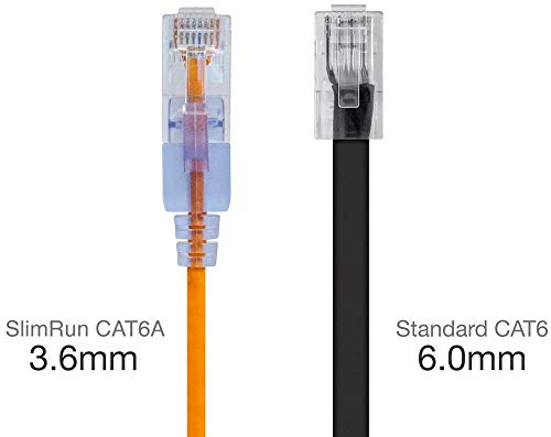 Monoprice Cat6A Ethernet Patch Cable - 5 Feet - Yellow (5 Pack) Network Internet Cord - RJ45, Stranded, UTP, Pure Bare Copper Wire, 30AWG - SlimRun Series