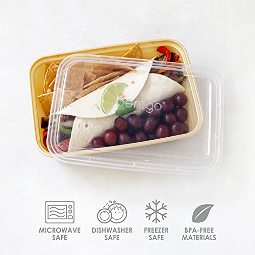 Bentgo® Prep 60-Piece Meal Prep Kit - 1, 2, & 3-Compartment Containers with Custom Fit Lids - Microwaveable, Durable, Reusable, BPA-Free, Freezer & Dishwasher Safe Storage Containers (Gleam Metallics)