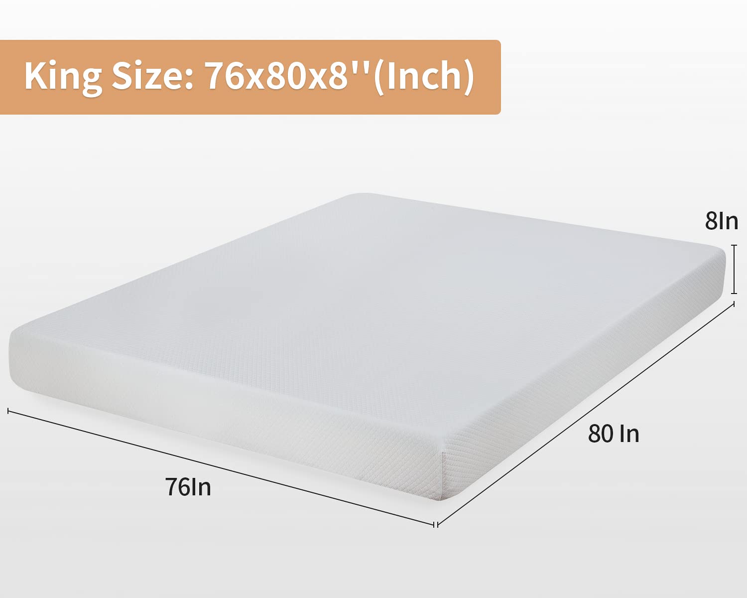 PayLessHere 8 Inch King Gel Memory Foam Mattress Fiberglass Free/CertiPUR-US Certified/Bed-in-a-Box/Cool Sleep & Comfy Support