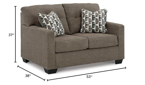 Signature Design by Ashley Mahoney Contemporary Tufted Loveseat, Dark Brown