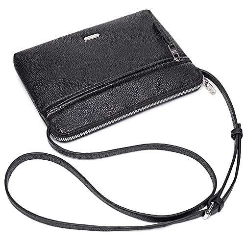DAVIDJONES Faux Leather Hobo Purse and Wallet set for women Top Zip Crossbody Small Bags