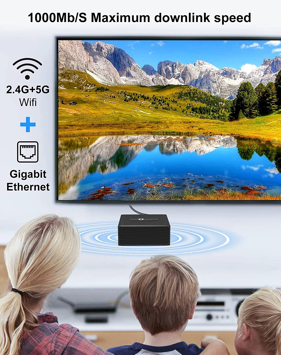 AWOW Mini PC, Intel Celeron J3455 6GB LPDDR4 256GB SSD, Mini Desktop Computer, AK34 PRO Quad Core Small Computer, Dual Gigabit Ethernet NIC, 2*HDMI, 5*USB3.0