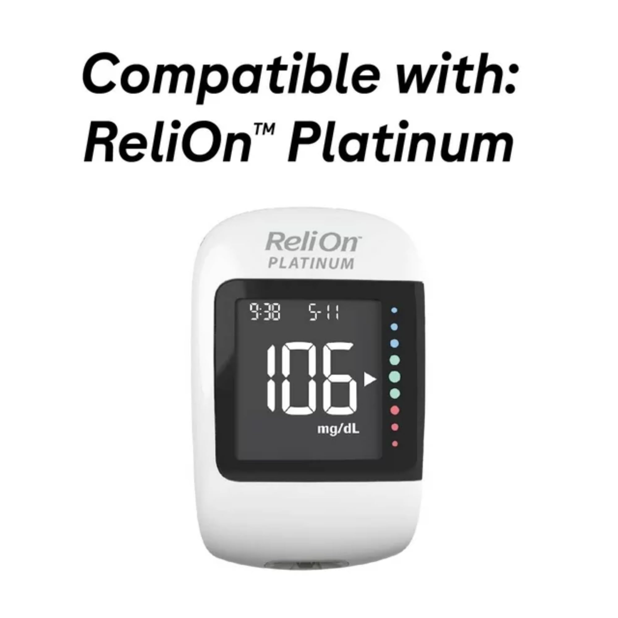 ReliOn Platinum Blood Glucose Test Strips | Blood Glucose Test Strips | Test Strips for Diabetes | Blood Sugar Test Strips | Diabetic Test Strips | Reli On Platinum Test Strips 100 Count + STS Sticker