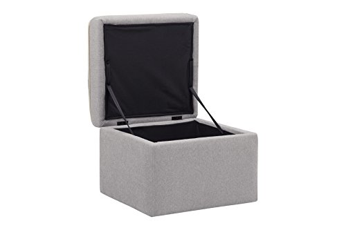 DaVinci Owen Upholstered Swivel Glider with Side Pocket and Storage Ottoman in Grey with Cream Piping, Greenguard Gold & CertiPUR-US Certified
