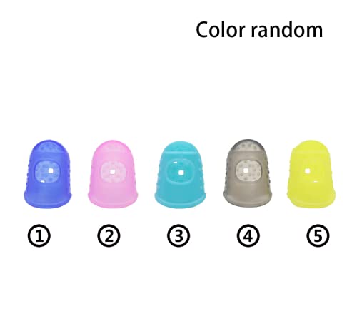 JQYXSS 40PCSGuitar Fingertip Protectors in 5 Sizes, Silicone Fingertip Guard Guitar Fingerstall, for Beginner Playing Ukulele Electric Guitar,Sewing and Embroidery