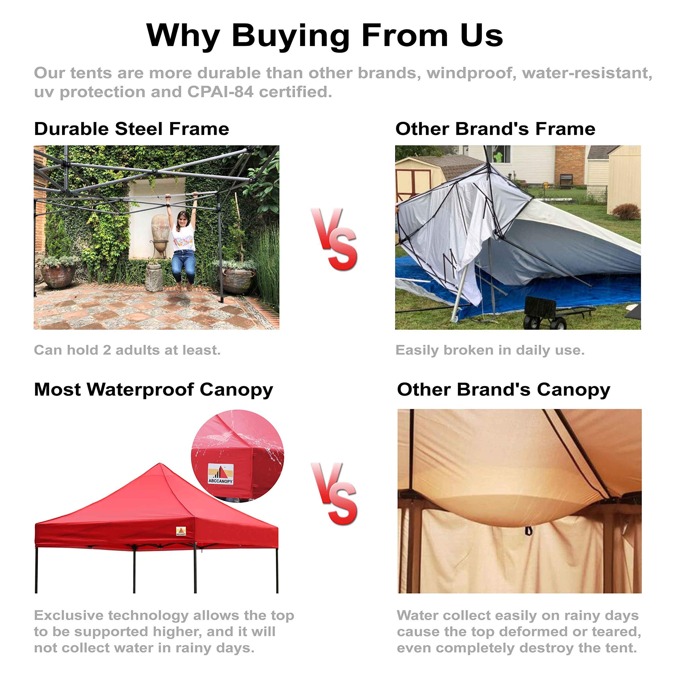 ABCCANOPY Patio Pop Up Canopy Tent 10x10 Commercial-Series (Orange)
