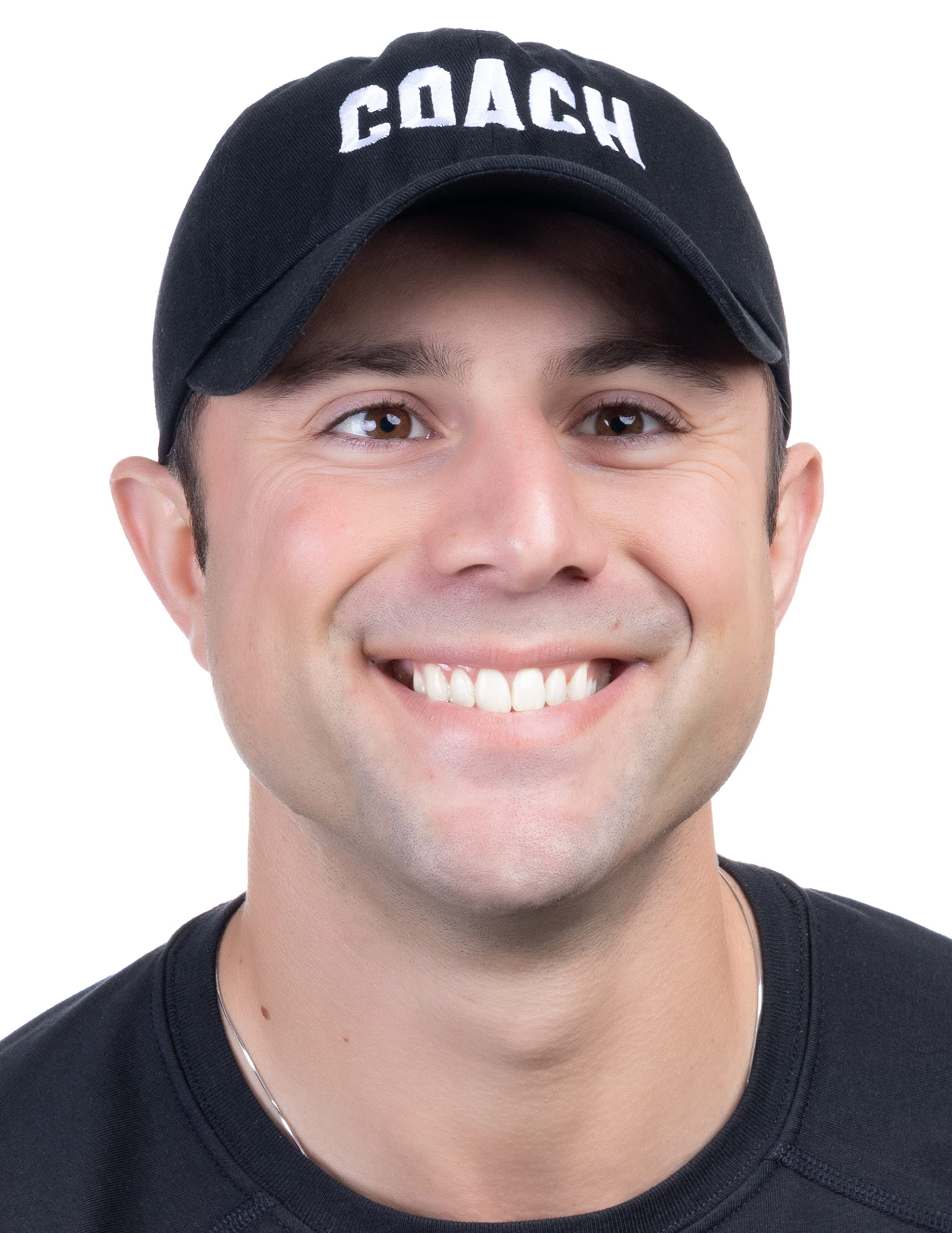 Ann Arbor T-shirt Co. Coach | Coaching Baseball Hat, Men & Women Team Cap - (Black, DadHat)