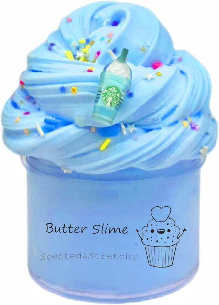 Blue Coffe Cup Butter Slime, Super Soft & Non-Sticky, Birthday Gifts for Girls and Boys