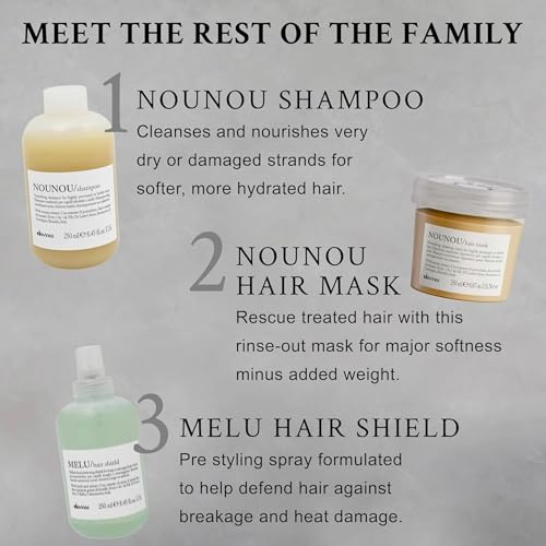 Davines NOUNOU Conditioner | Hydrating Deep Conditioner for Bleached, Permed, Relaxed, Damaged or Very Dry Hair | Replenishes Chemically Processed Hair | 8.45 fl oz