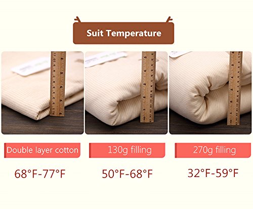 OuYun Baby Organic Sleeping Bag Autumn Detachable Sleeve Wearable Blanket,Small,2.5 Tog
