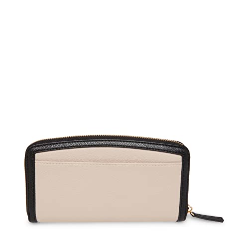 Anne Klein AK Colorblocked Zip Around Wallet, Stone/Black