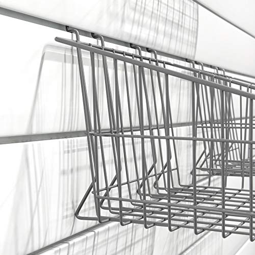 Proslat 11003 Garage Organizer Value Pack with 3 Shelves and 2 Steel Baskets, Designed for Proslat PVC Slatwall Chrome