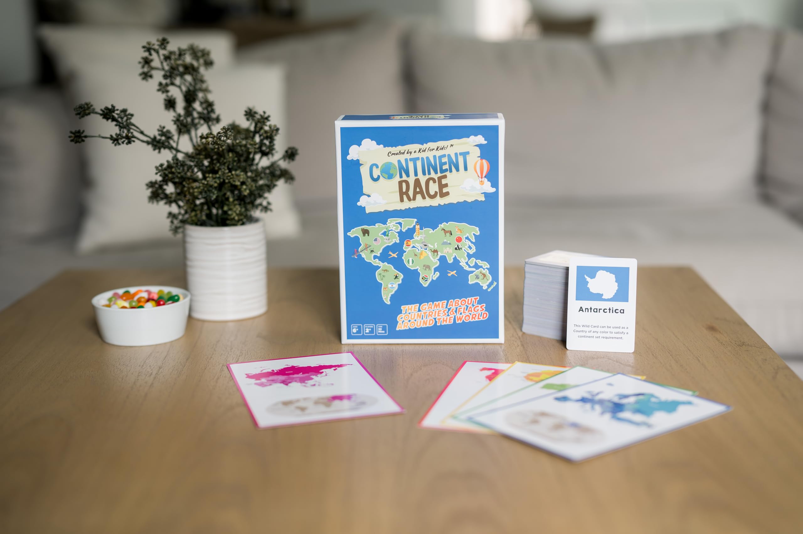Continent Race Geography Educational Board Game for Kids, Tweens, Family, Friends, Teachers and Classrooms - Learn About Flags & Countries Around The World