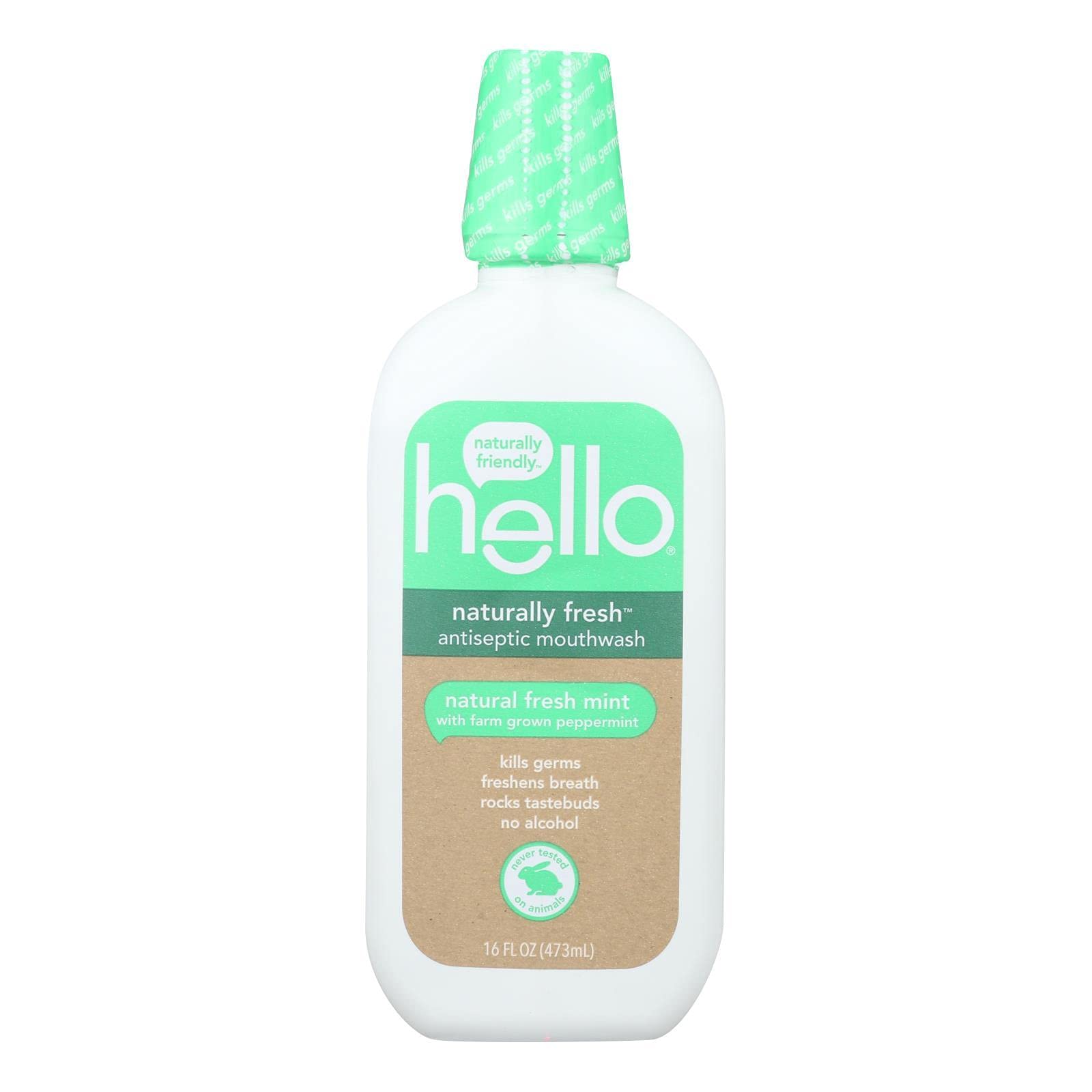 Hello, Mouthwash Antiseptic Naturally Fresh, 16 Fl Oz