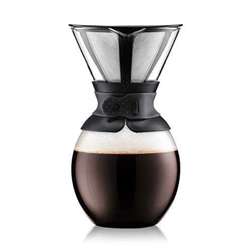 BODUM Pour Over Coffee Maker with Permanent Filter, 51 Ounce, Black