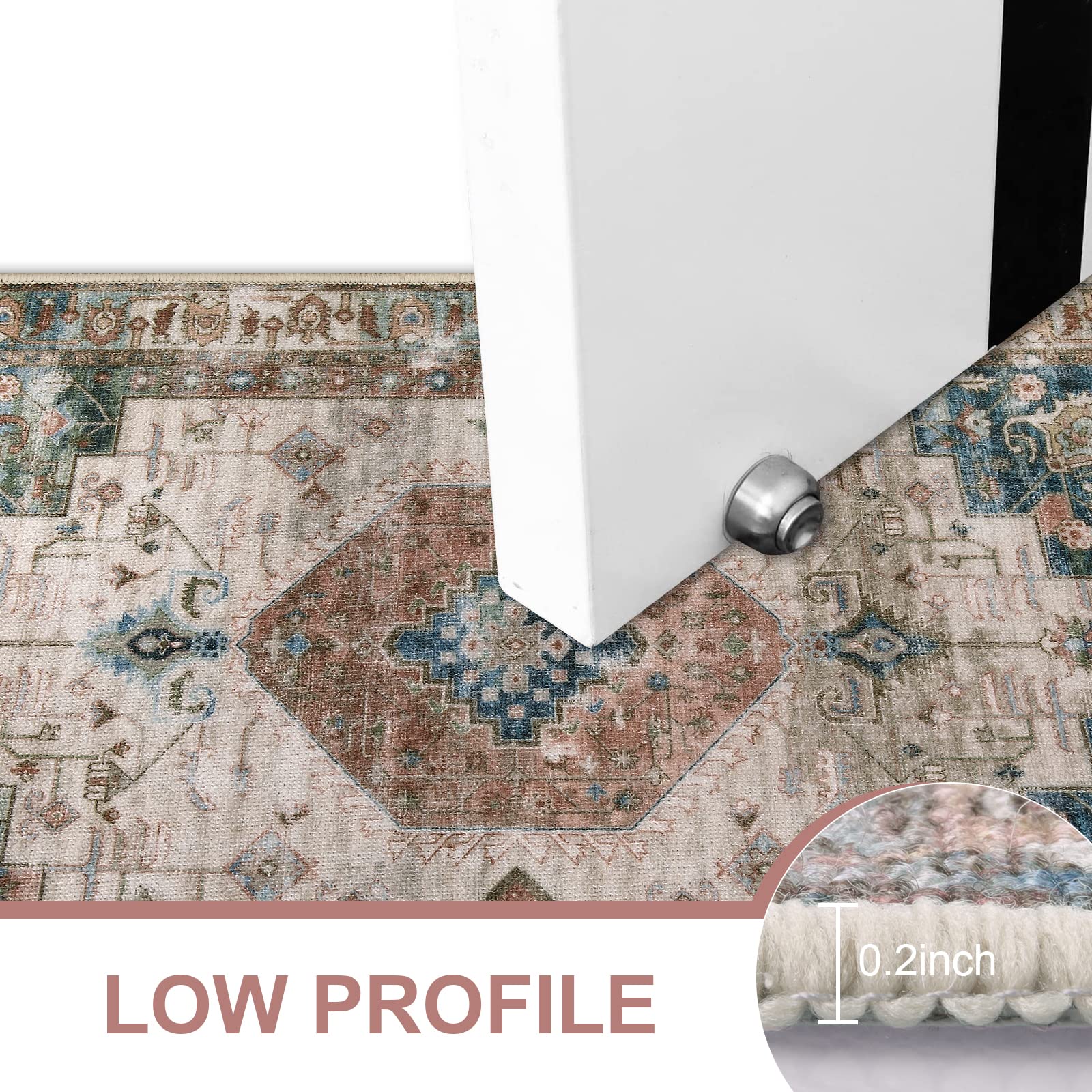 Collive Washable Indoor Doormat, Non Slip Retro Floor Mat 20" x 32" Area Rug Quick Absorbent Entrance Rug Distressed Front Door Mat, Welcome Mats Entryway Rug Doormats for Kitchen Home Patio