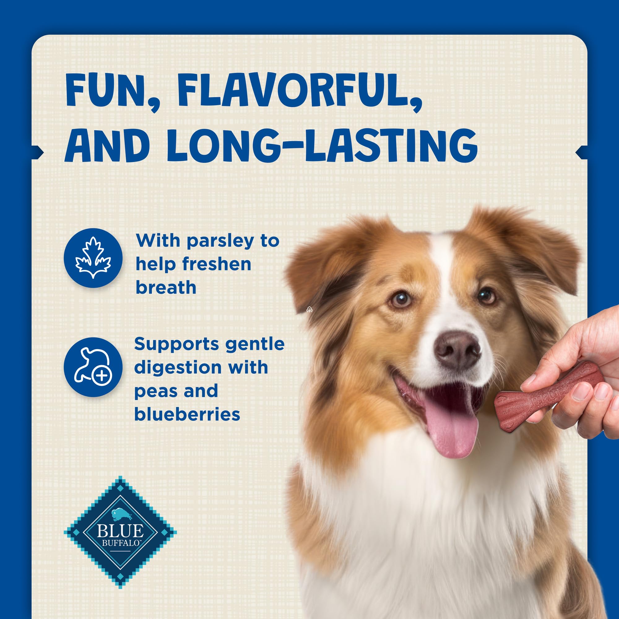 Blue Buffalo Dental Bones Regular Natural Dental Chew Dog Treats Bag Jumbo Pack