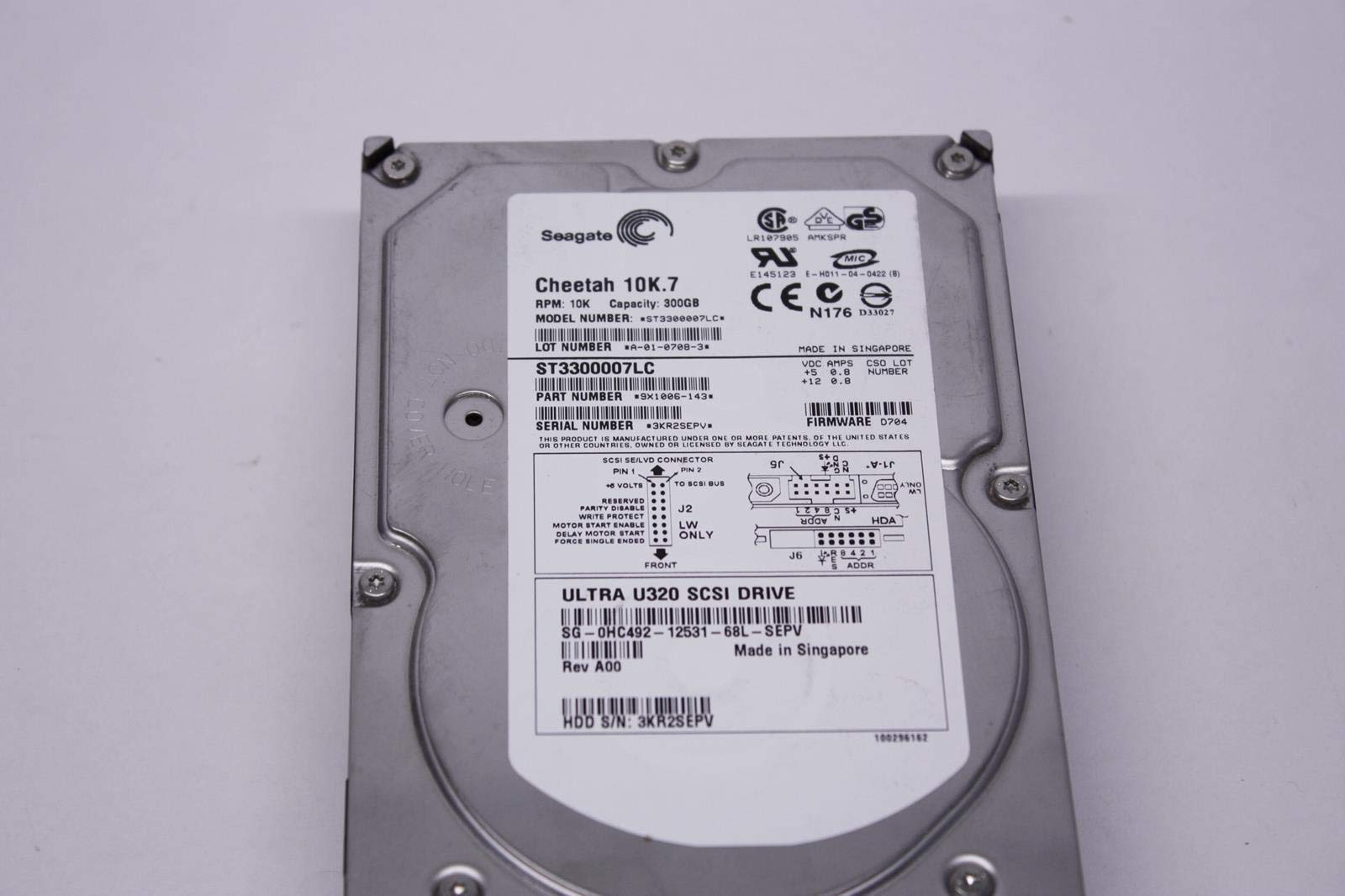 Seagate 300GB SCSI Seagate Cheetah 10K RPM 80pin ST3300007LC (Renewed)