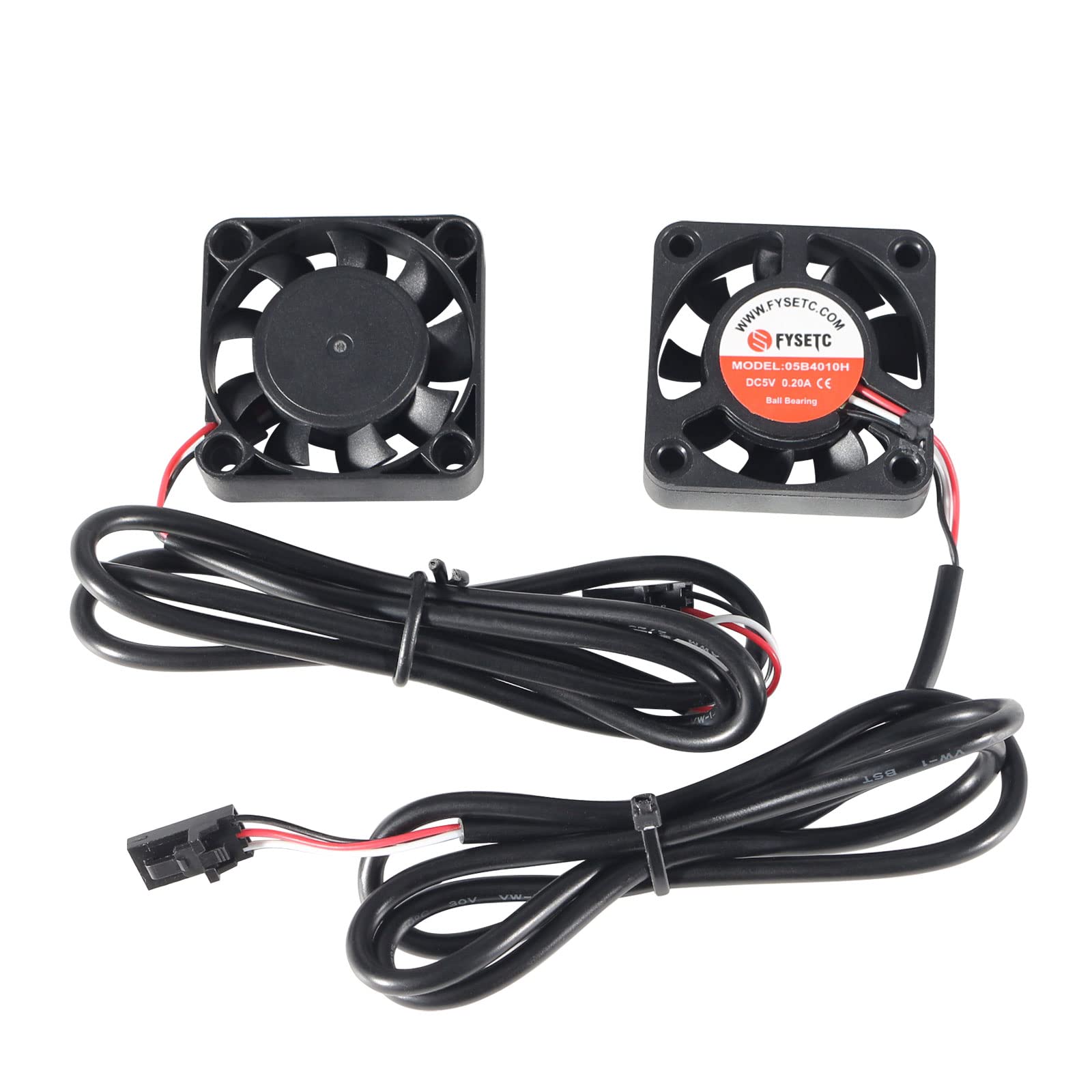 FYSETC Prusai3 MK3S+ Hotend Part Upgraded Dual-Ball Cool Blower Fan 4010 40x40x10mm DC 5V 0.2A Hot End Cooler Radiator for 3D Printer PrusaMK3 MK3S DIY Accessories -Pack of 2