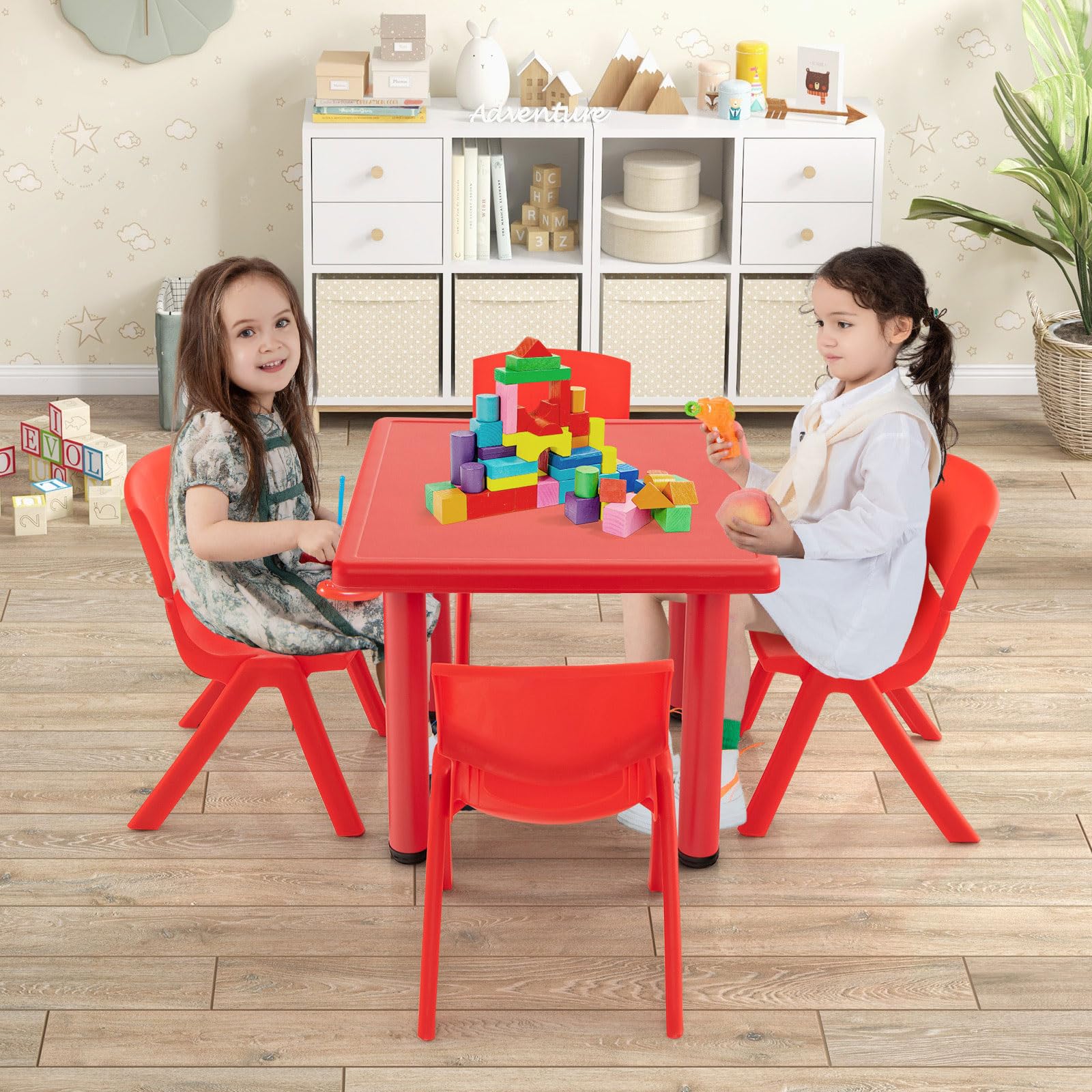 Axidou 24" Square Kids Table - Versatile Activity Table for Toddlers 1-8 Years Old - Sturdy Craftsmanship - Toddler Play Learning Table - Kids Table for Daycare, Classroom, Home